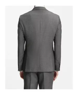 Hugo Boss Micro-patterned Slim-fit Jacket In Virgin Wool
