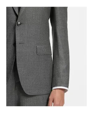 Hugo Boss Micro-patterned Slim-fit Jacket In Virgin Wool