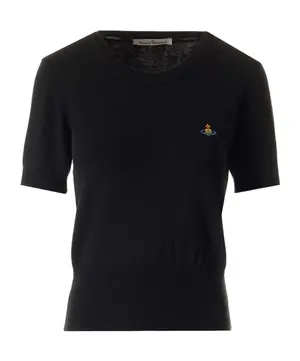 VIVIENNE WESTWOOD Orb Embroidered Knitted Top