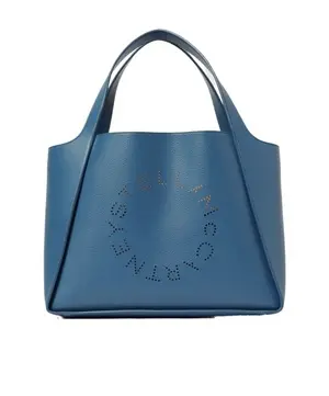 Stella McCartney Logo Perforated Tote Bag - Blue