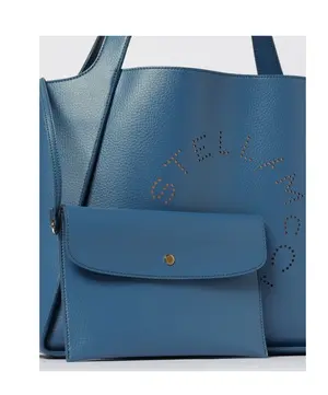 Stella McCartney Logo Perforated Tote Bag - Blue