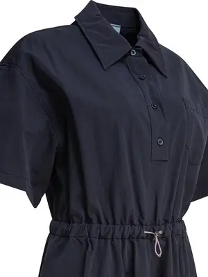Prada Short-sleeved Technical Pongé Dress - Blue