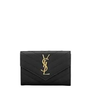 Saint Laurent Cassandre Matelassé Wallet - Black