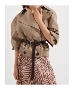 Brunello Cucinelli Panama Cropped Pea Coat