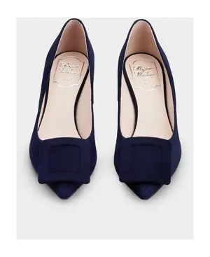 ROGER VIVIER Suede Pumps With Velvet Buckle And Lacquered Heel