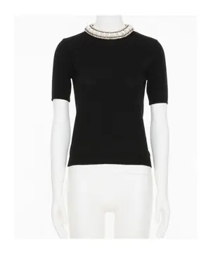 Valentino Garavani Embellished Crewneck Knitted Top