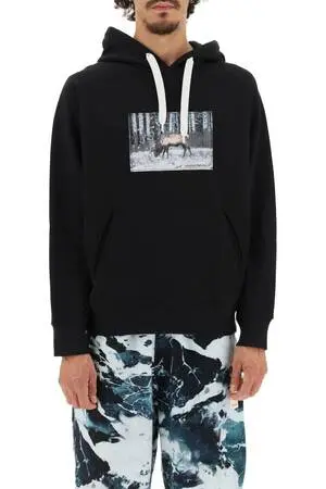 Emporio Armani Cotton Hoodie With Photographic Print