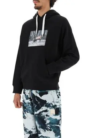 Emporio Armani Cotton Hoodie With Photographic Print