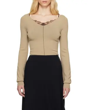 LEMAIRE V-neck Long Sleeve Top