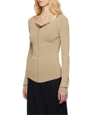 LEMAIRE V-neck Long Sleeve Top