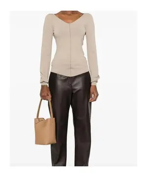 LEMAIRE V-neck Long Sleeve Top