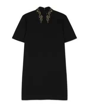 Versace Embellished Short-sleeved Mini Dress - Black