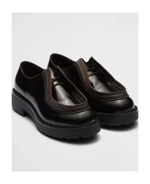 Prada Opaque Brushed Leather Lace-up