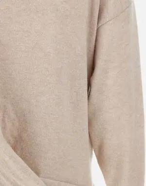 Marella Stand Collar Pullover Sweater With Ruched Hem