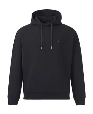 Emporio Armani Embroidered-logo Drawstring Hoodie - Black