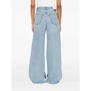 RE/DONE Light Wash Wide Leg Jeans - Blue
