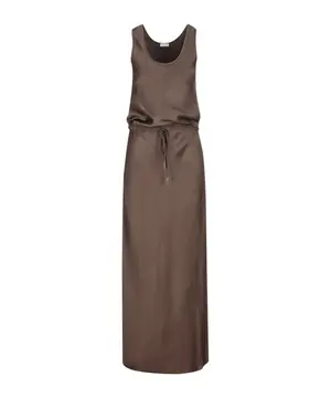 Brunello Cucinelli Sleeveless Round Neck Maxi Dress
