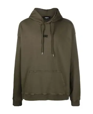 Dsquared2 Logo Print Drawstring Hoodie - Brown