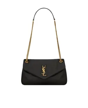 Saint Laurent Calypso Logo Plaque Shoulder Bag - Black