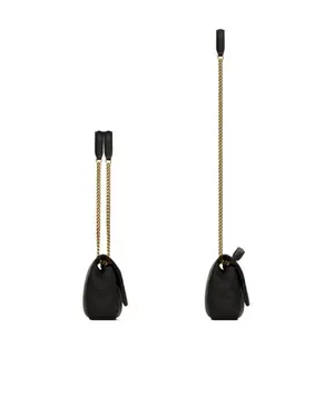 Saint Laurent Calypso Logo Plaque Shoulder Bag - Black