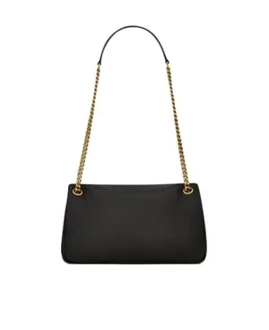 Saint Laurent Calypso Logo Plaque Shoulder Bag - Black