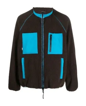 MSGM Logo Patch Zip-up Jacket - Black