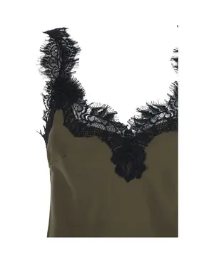 Gold Hawk Lace-trimmed Sleeveless Top