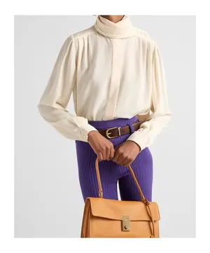 Prada Scarf Detailed Long-sleeved Shirt - Ivory