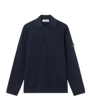 Stone Island Long-sleeved Knitted Polo Shirt