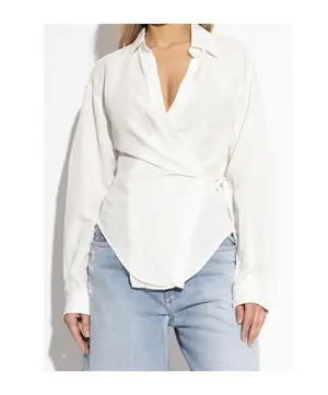 DIESEL® C-delphos-s3 Wrap Shirt With Self-tied Detail - White