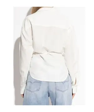 DIESEL® C-delphos-s3 Wrap Shirt With Self-tied Detail - White