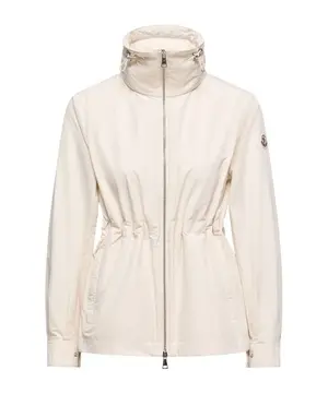 Moncler Enette Zip-up Hooded Short Parka - White