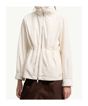 Moncler Enette Zip-up Hooded Short Parka - White
