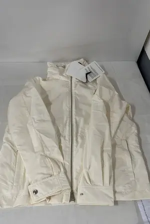 Moncler Enette Zip-up Hooded Short Parka - White