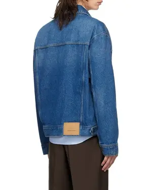 AMI Paris Logo Patch Denim Jacket - Blue