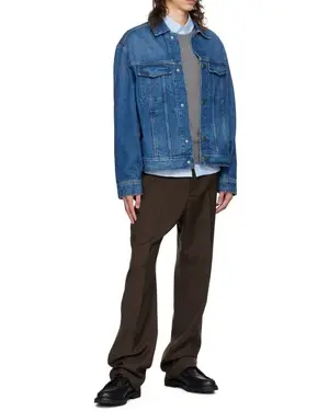 AMI Paris Logo Patch Denim Jacket - Blue