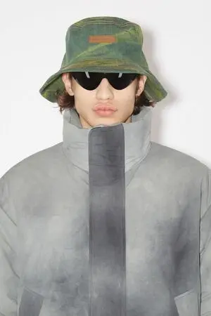 Acne Studios Acid-wash Denim Bucket Hat - Green