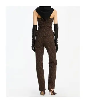 ROTATE BY BIRGER CHRISTENSEN Animal Print Straight-leg Jeans