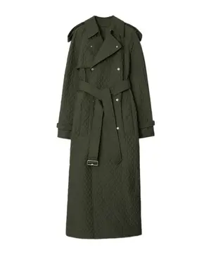 Burberry Double-breasted Quilted Trench Coat - Lake