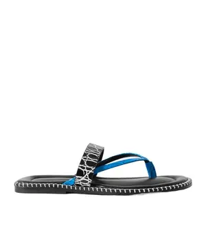 Dries Van Noten Whipstitched Croc-effect Leather Sandals - Black