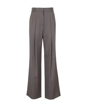LOW CLASSIC Pleated High-waist Wide Leg Trousers - Black