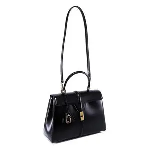 Celine Classique 16 Bag In Satinated Calfskin - Black