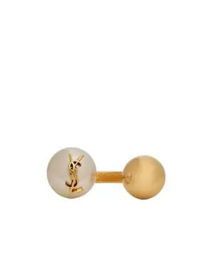 Saint Laurent Cassandre Logo Plaque Ring - Nude