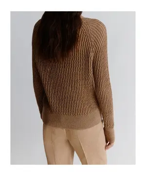 Marella Cotton And Lurex V-neck Sweater
