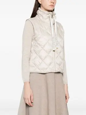Max Mara Tregic Zip-up Drawstring Gilet - Sand