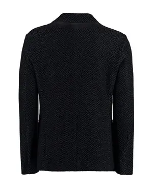 Giorgio Armani Chevron-jacquard Single-breasted Blazer