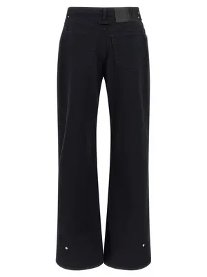 JEAN PAUL GAULTIER Snap-button Front-cut Jeans - Black