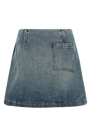 Loewe Pleated Pocket Denim Skirt - Washed Denim