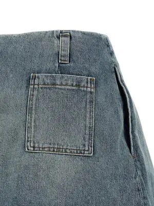 Loewe Pleated Pocket Denim Skirt - Washed Denim