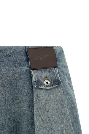 Loewe Pleated Pocket Denim Skirt - Washed Denim